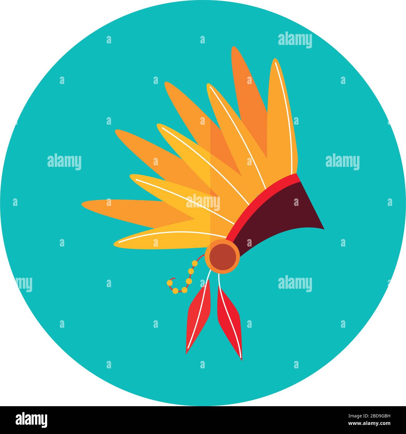 native american crown block and flat style Stock Vector Image & Art - Alamy