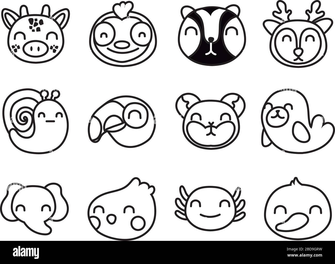 bundle of cute animals characters Stock Vector Image & Art - Alamy