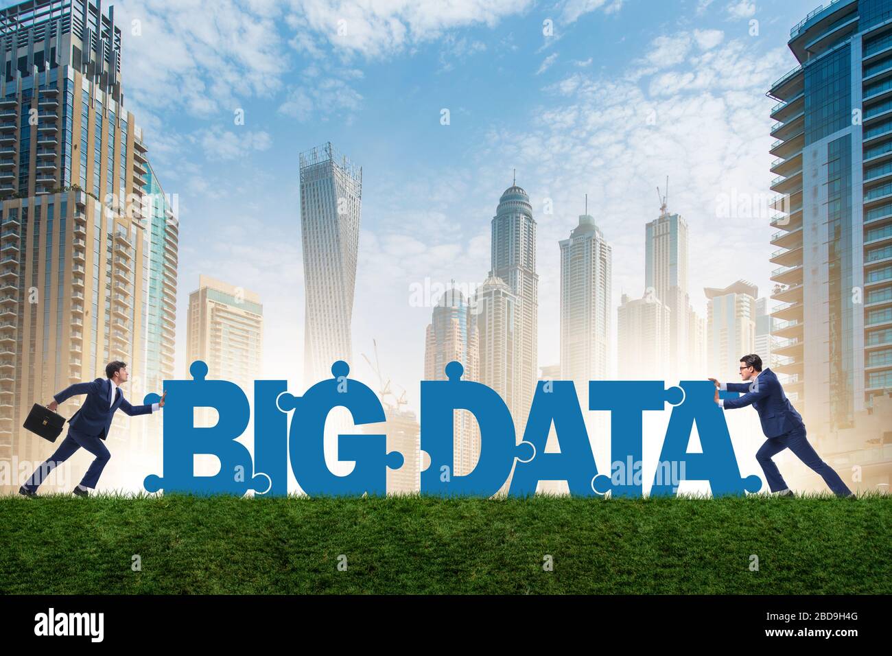 The big data concept with jigsaw puzzle pieces Stock Photo - Alamy