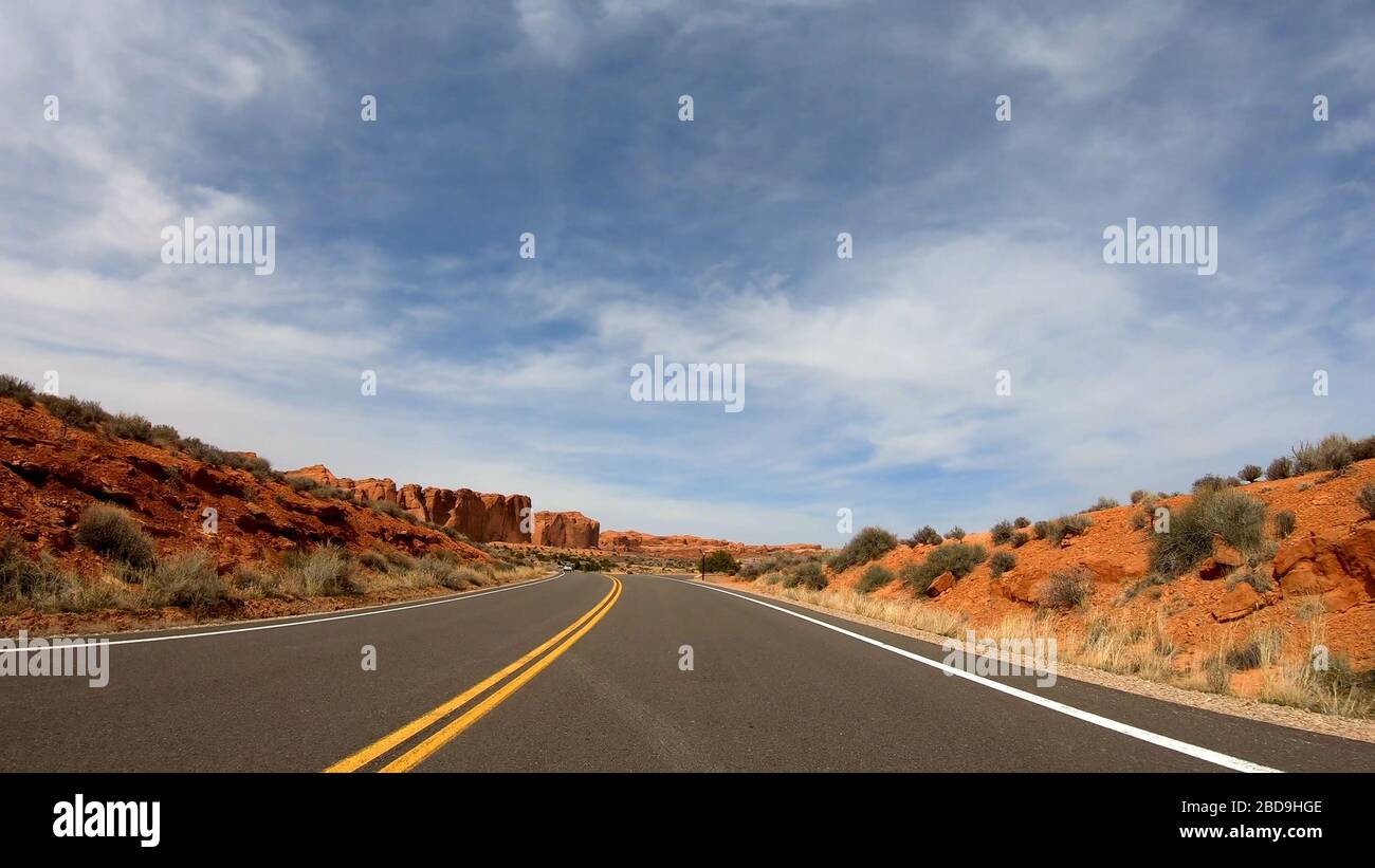 Drive through Snow Canyon in Utah Stock Photo - Alamy