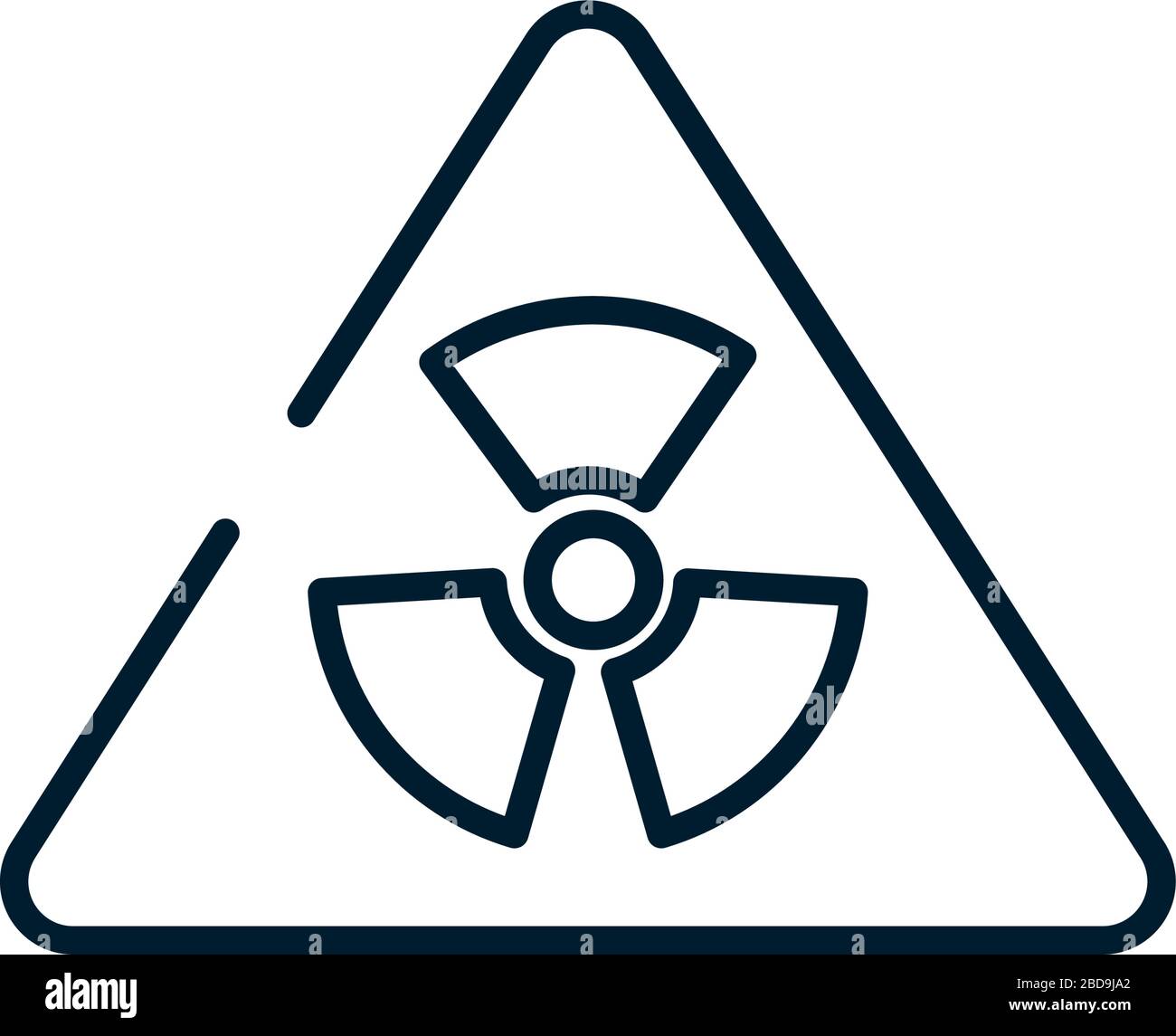 nuclear sign icon over white background, line style, vector ...