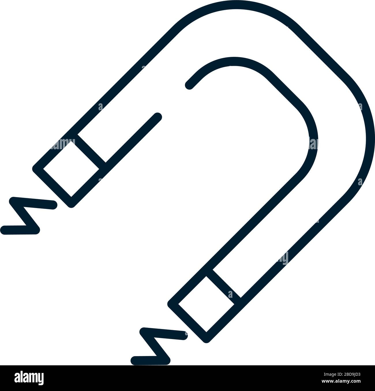 magnet icon over white background, line style, vector illustration ...