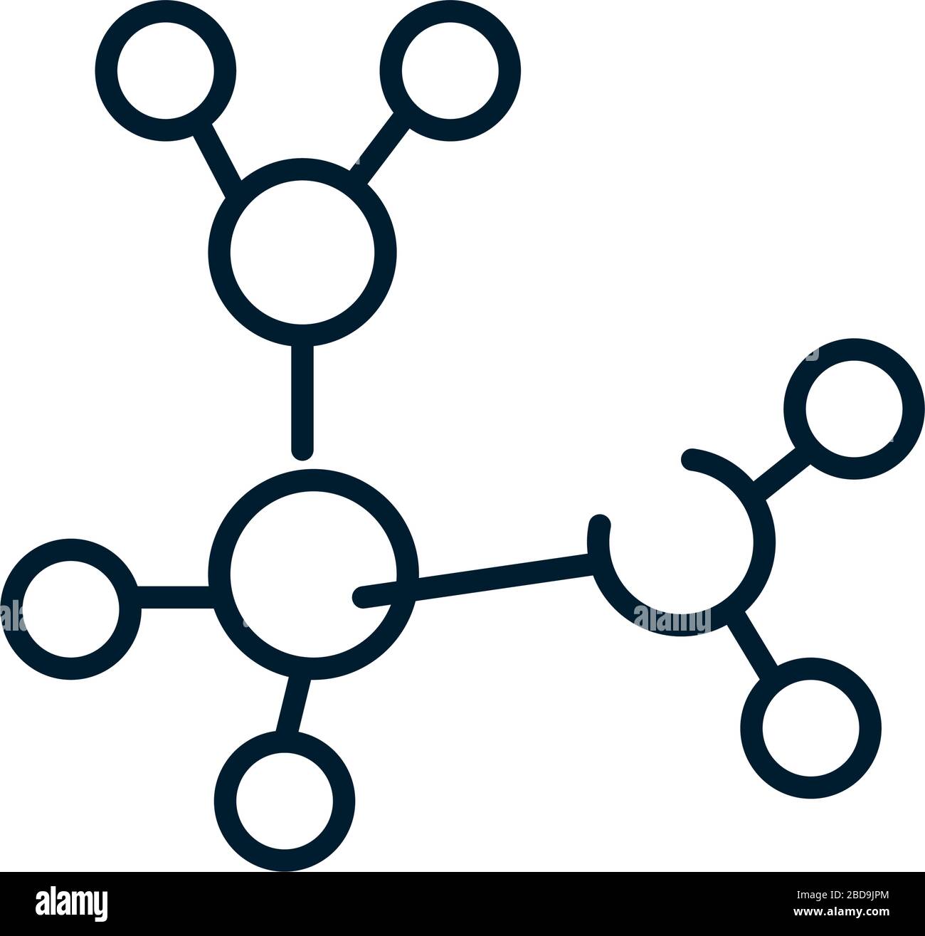 molecules chain icon over white background, line style, vector ...