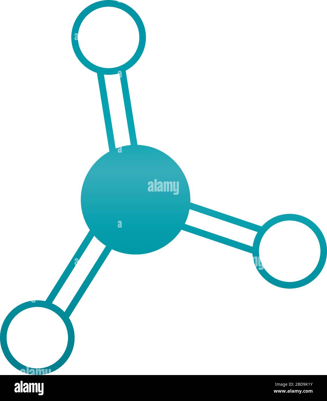 science molecule icon over white background, gradient style, vector ...