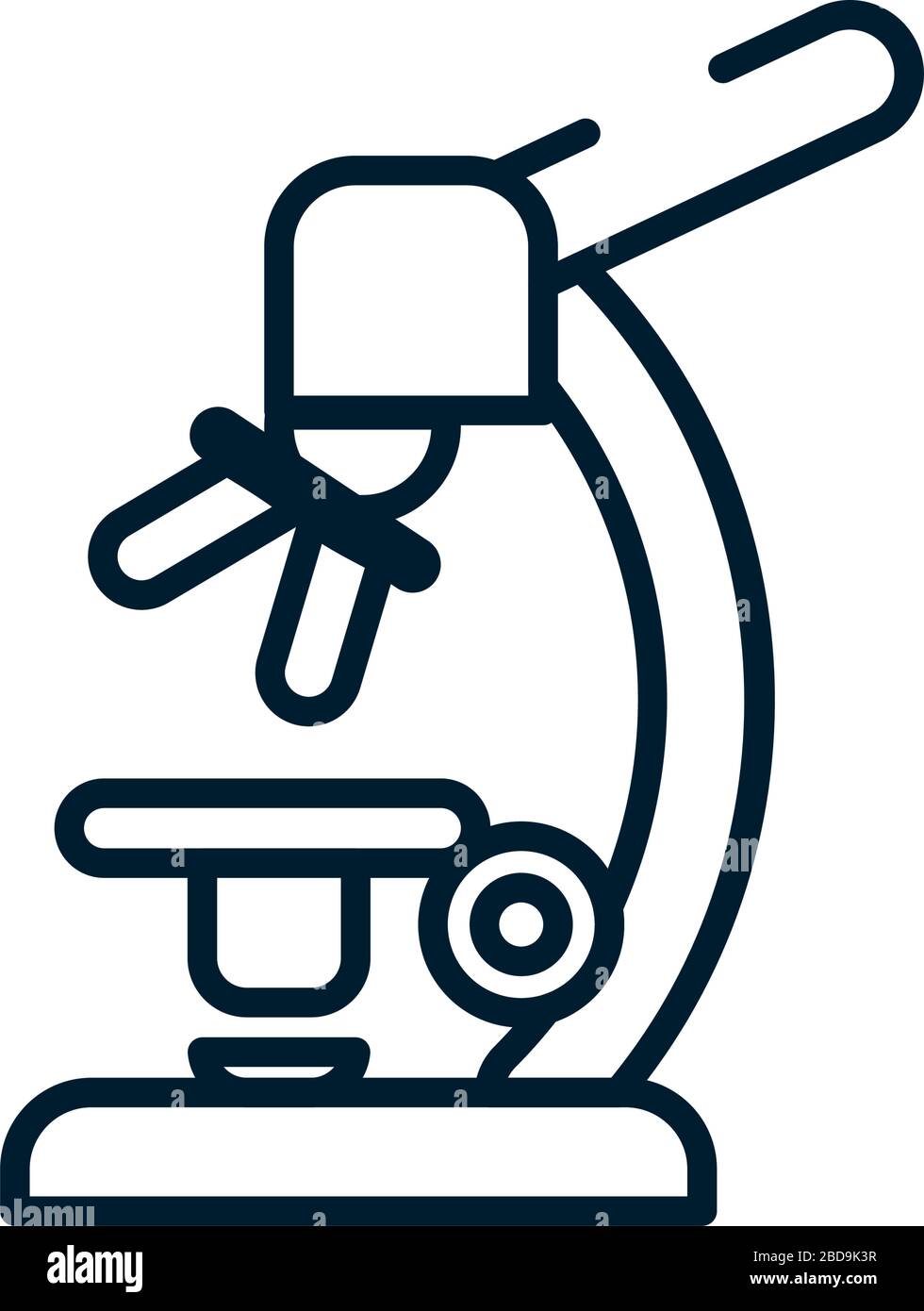 microscope tool icon over white background, line style, vector ...