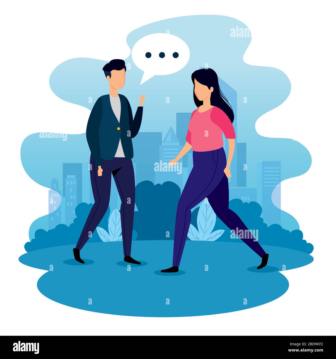 Man woman talking outdoors Cut Out Stock Images & Pictures - Alamy