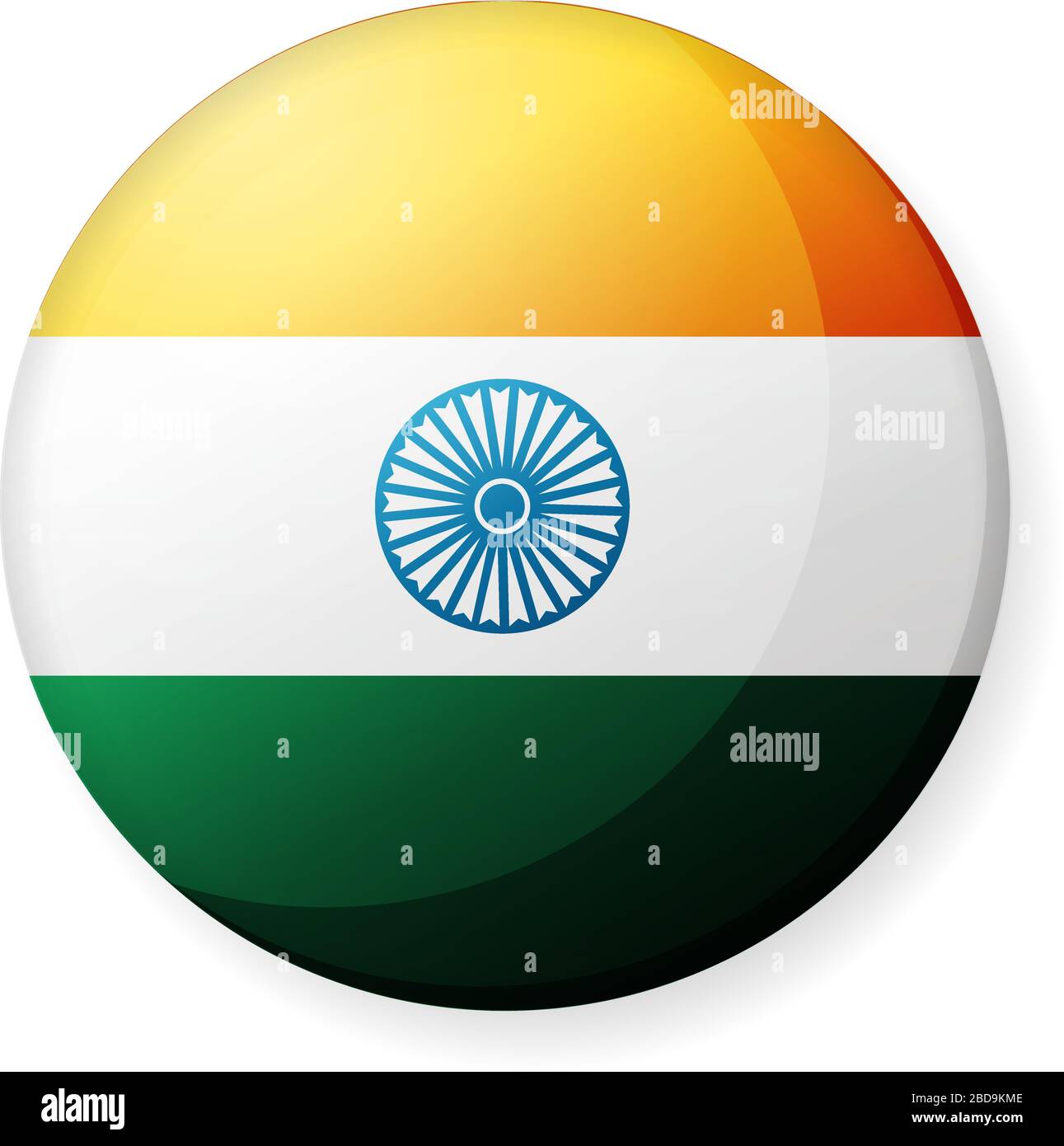 Circular country flag icon illustration ( button badge ) / India Stock ...