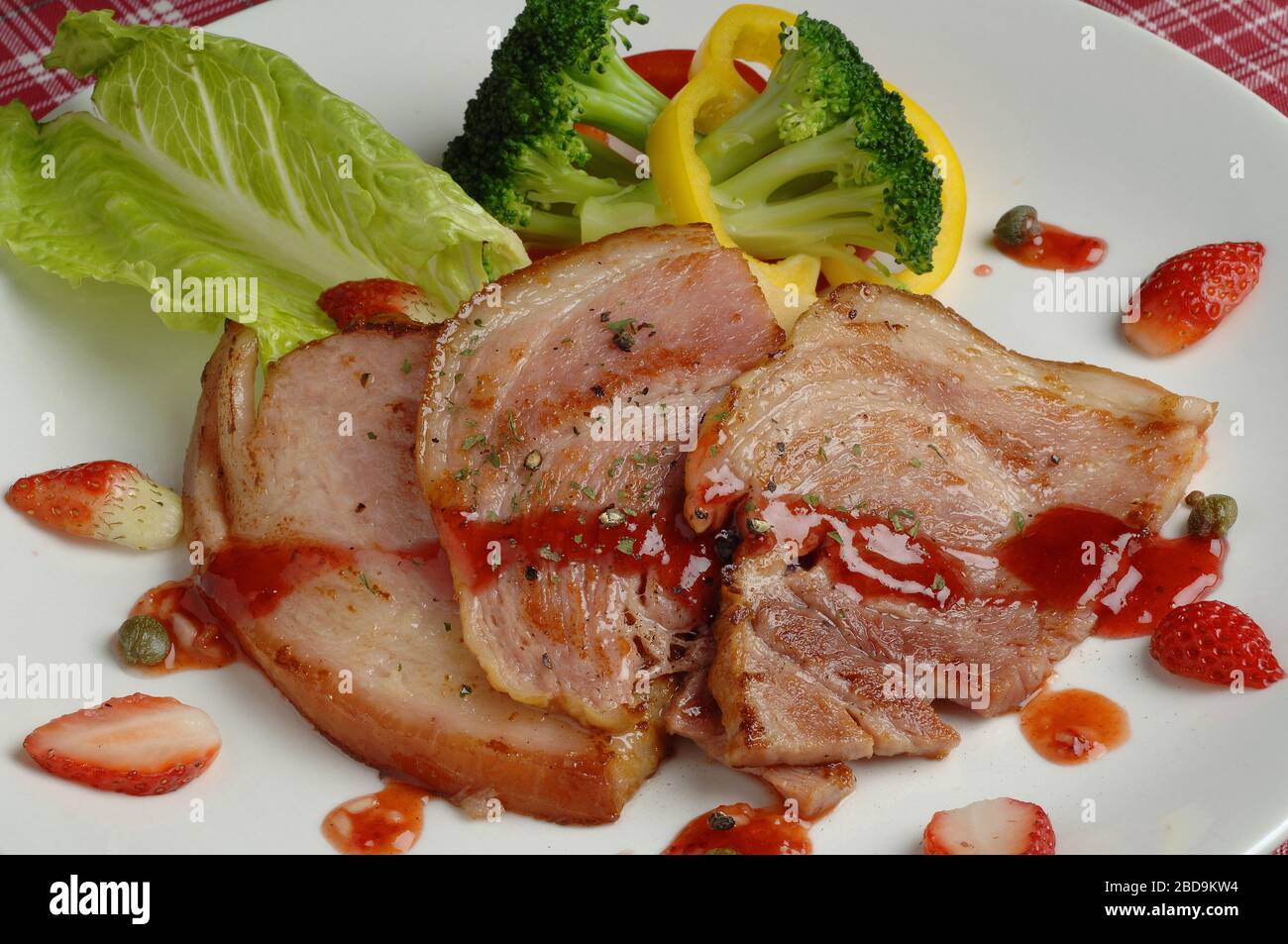 Food portrait of sliced pork Stock Photo - Alamy