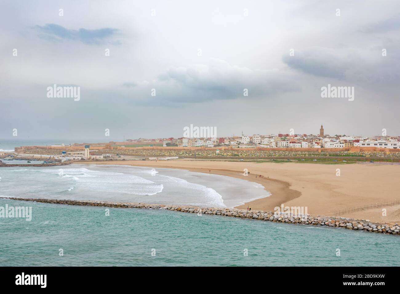 Beach on the Atlantic Ocean in Rabat Morocco during a Dark Day before ...