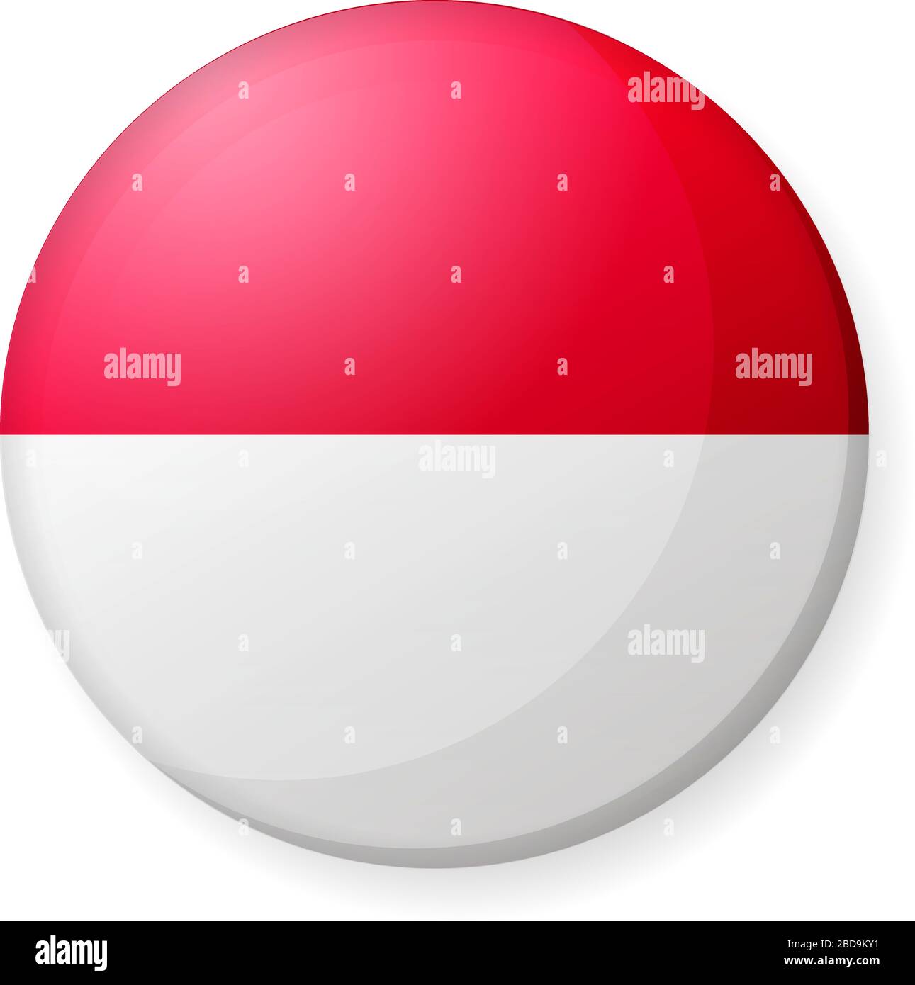 Circular country flag icon illustration ( button badge ) / Indonesia ...