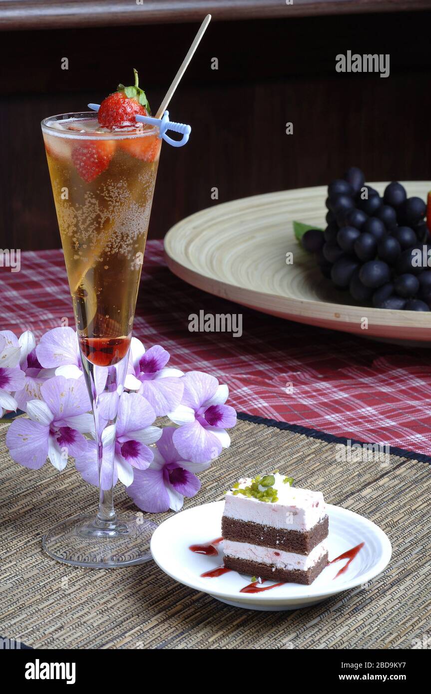 Cake and drink Stock Photo - Alamy