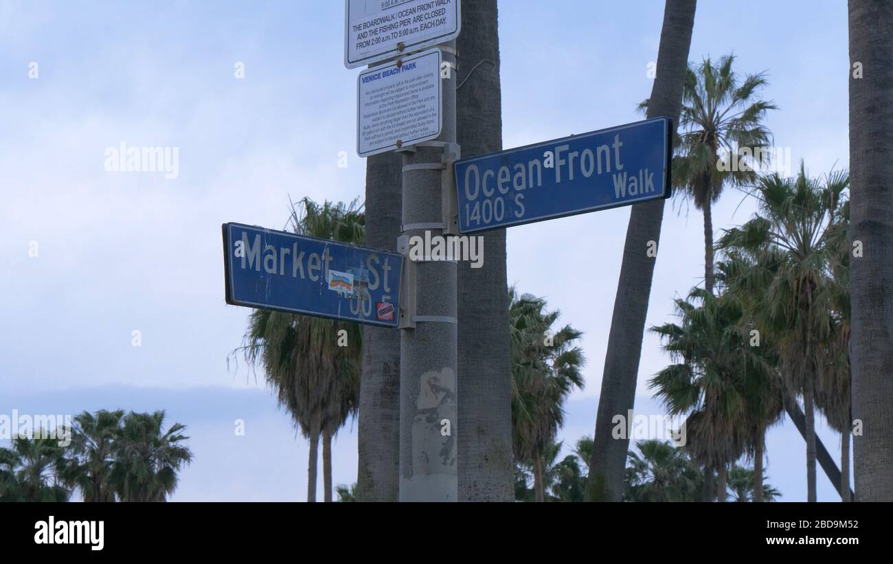 Ocean Front street sign in Venice Beach Los Angeles Stock Photo - Alamy