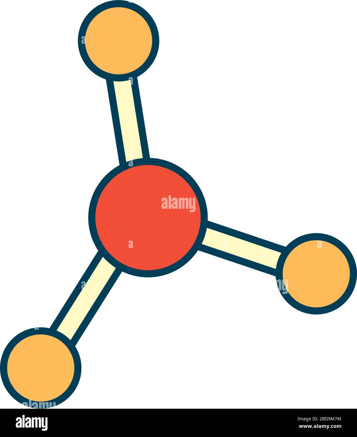 science molecule icon over white background, line and fill style ...