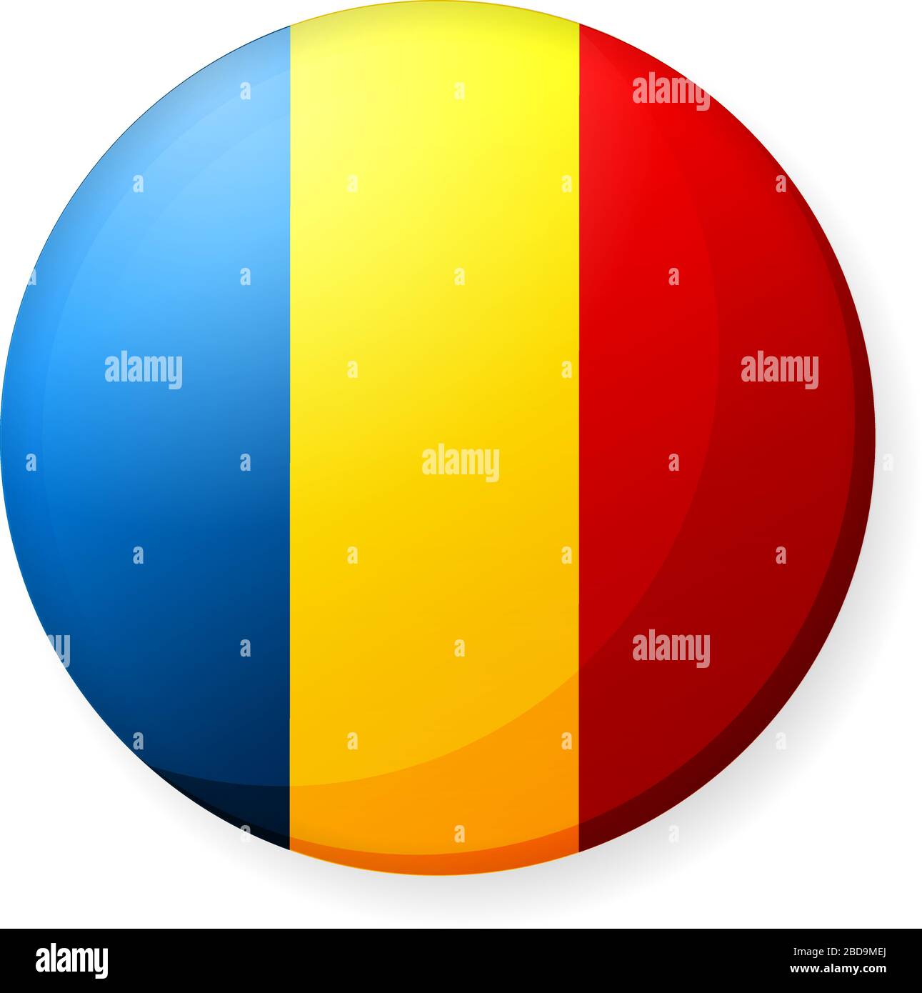 Circular country flag icon illustration ( button badge ) / Romania ...
