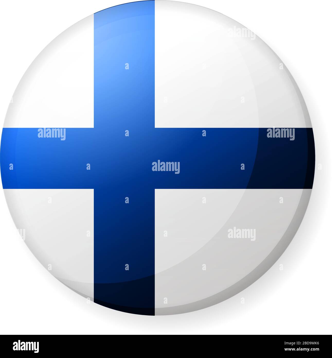 Circular country flag icon illustration ( button badge ) / Finland ...