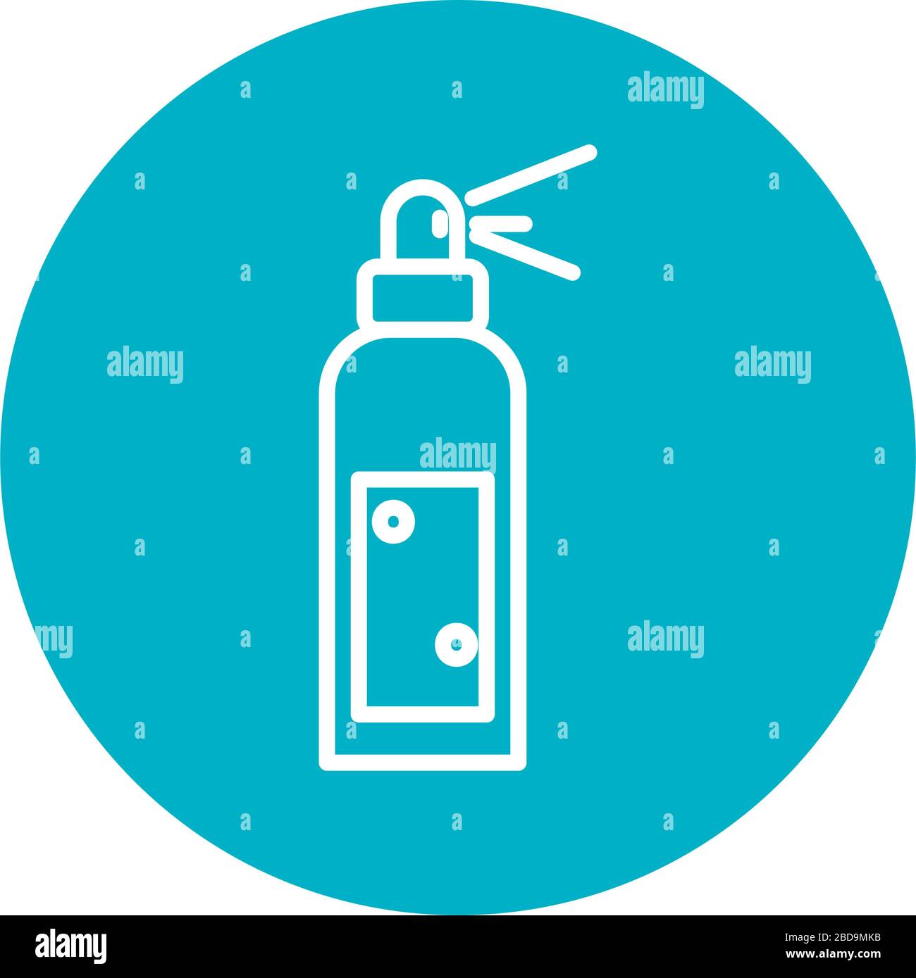 alcohol spray bottle icon over white background, block style, vector ...