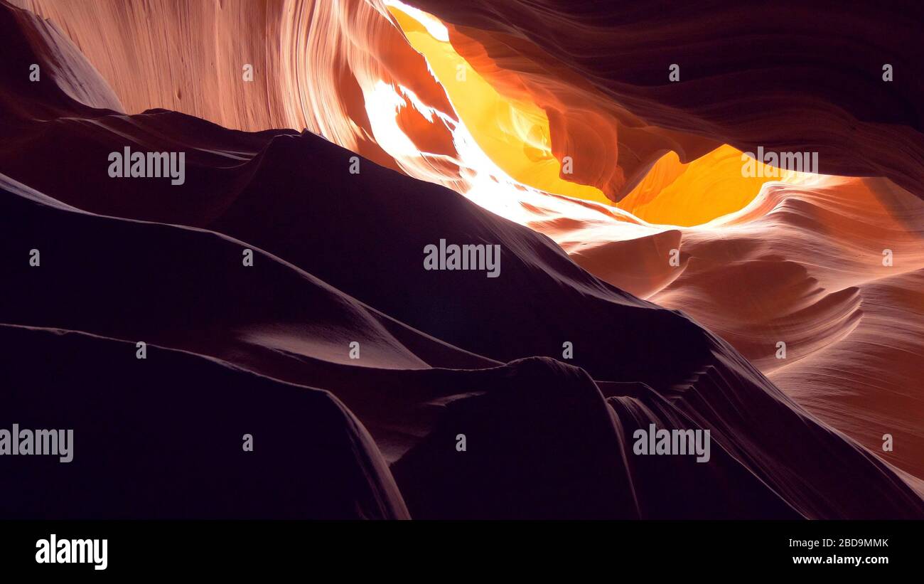 Amazing sandstone structures in the Upper Antelope Canyon Stock Photo ...