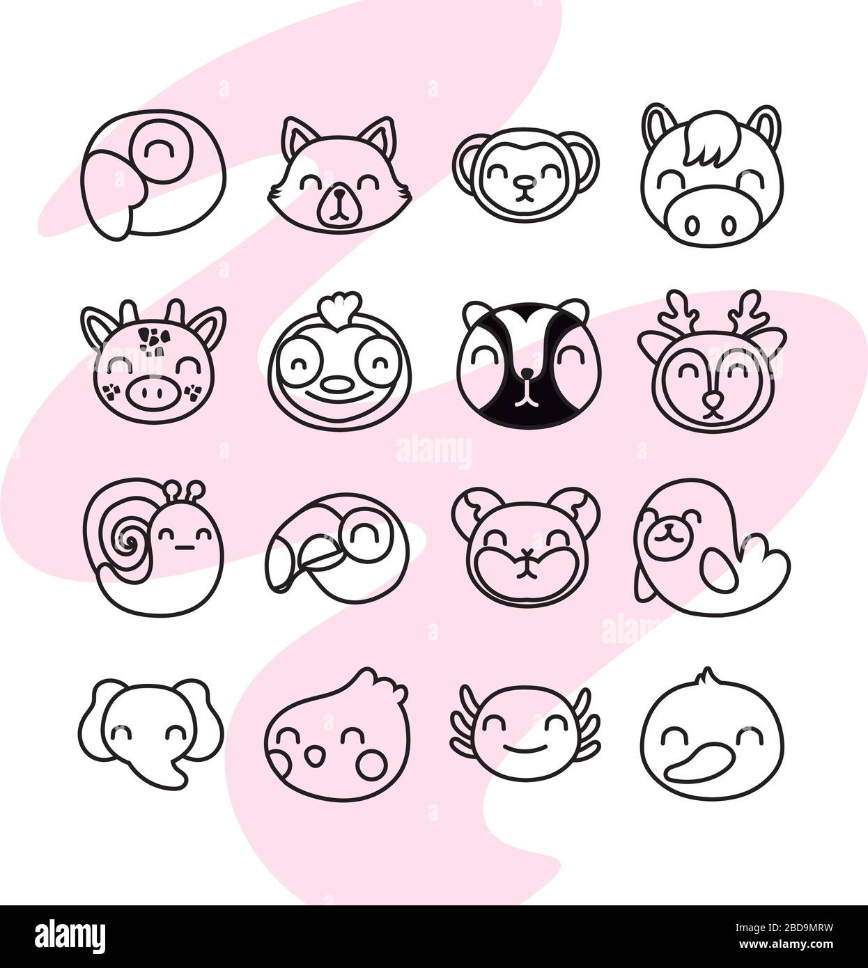 bundle of cute animals characters Stock Vector Image & Art - Alamy