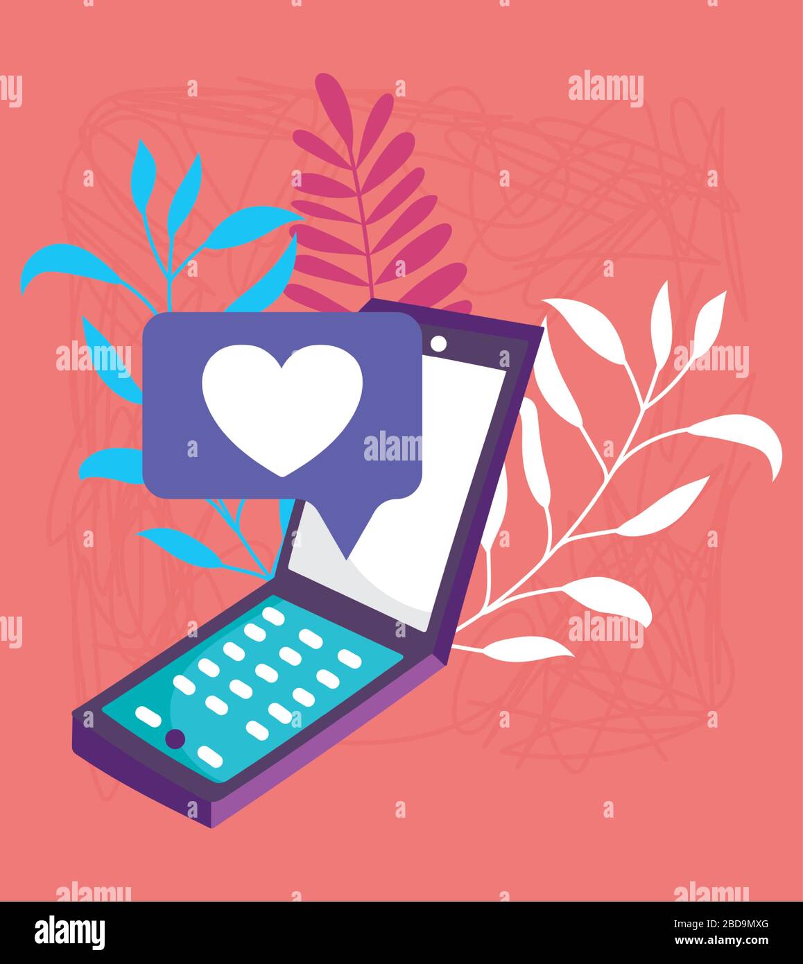 smartphone device chat message speech bubble cartoon vector ...