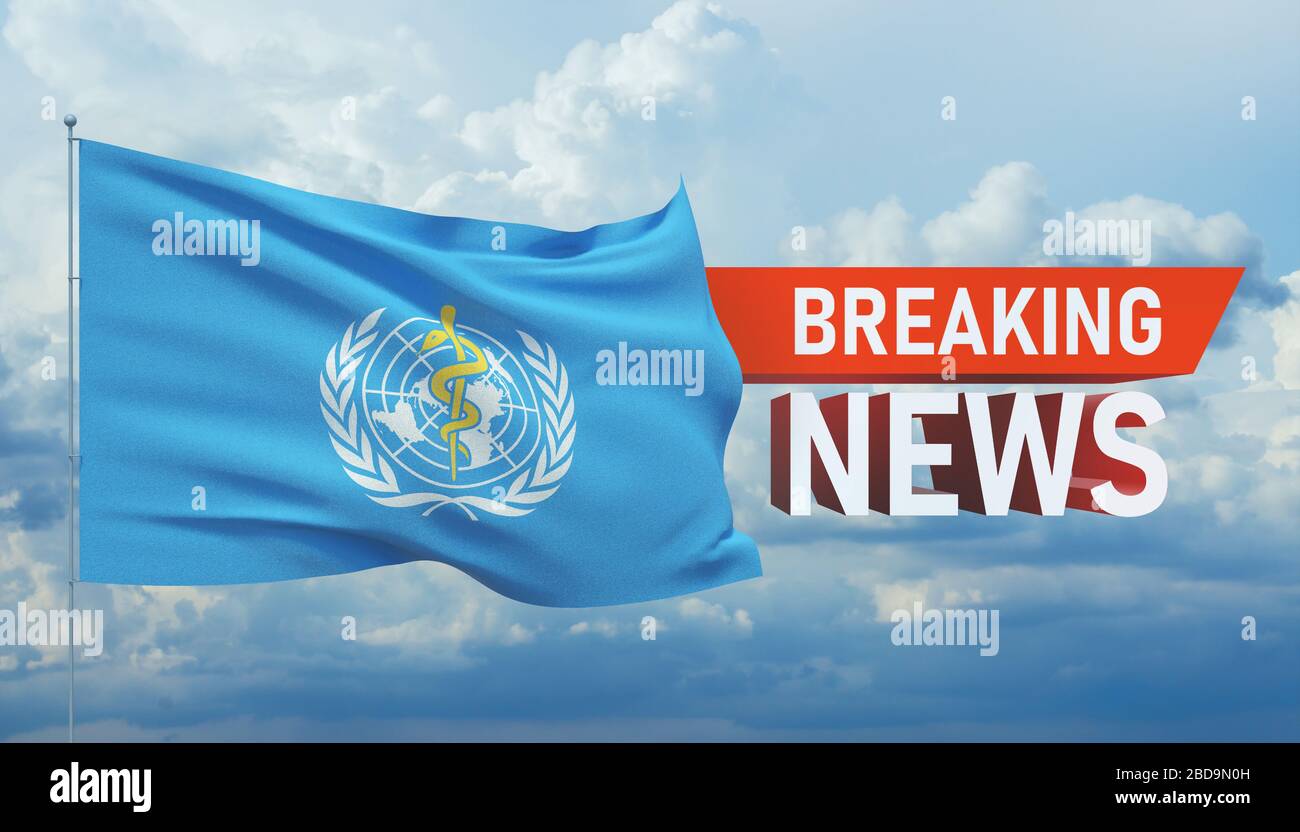 Breaking news. World news with backgorund waving national flag of The ...