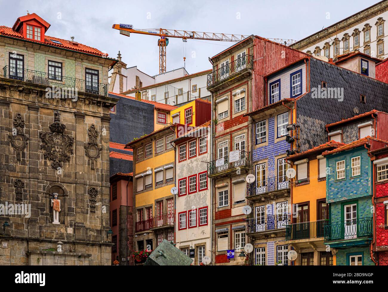 Porto, Portugal - May 29, 2018: Facades of traditional houses decorated ...