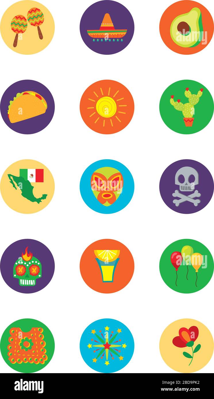 bundle of mexican culture set icons Stock Vector Image & Art - Alamy