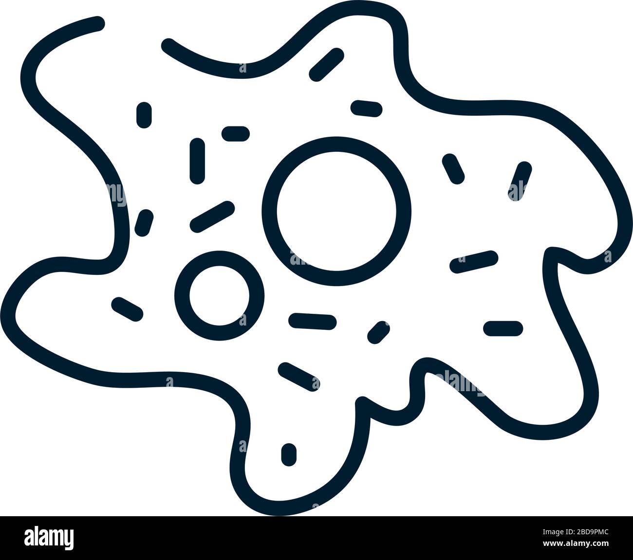 biology cell icon over white background, line style, vector ...