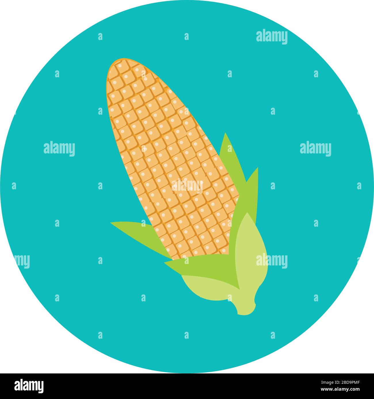 corn cob block and flat style Stock Vector Image & Art - Alamy