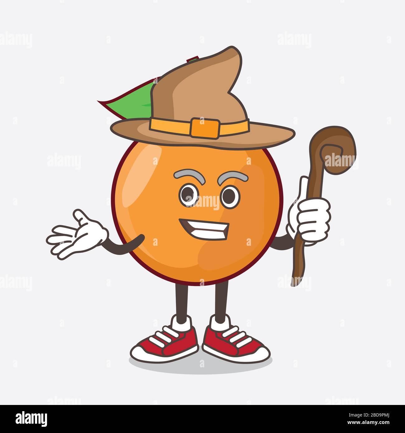 An illustration of Clementine Orange Fruit cartoon mascot character as ...