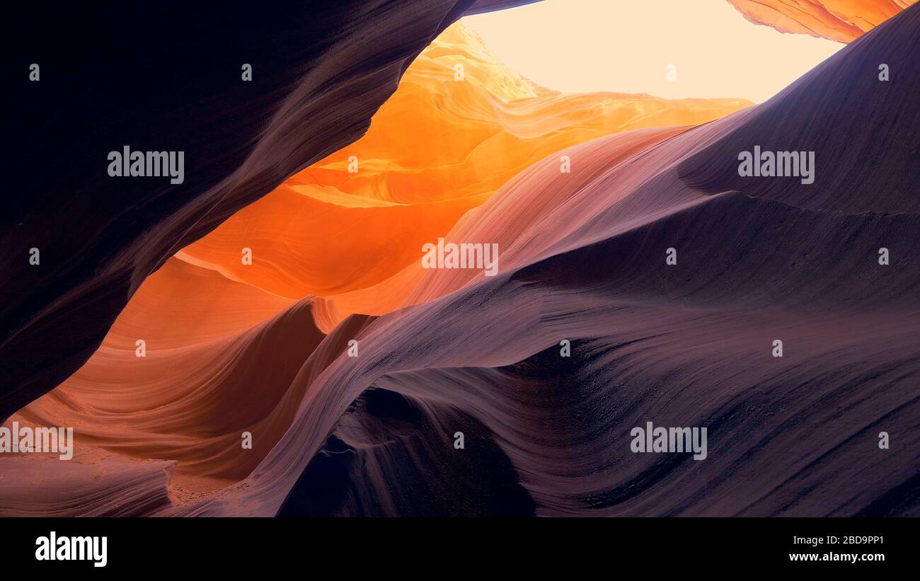 Curved sandstone formations at Antelope Canyon Stock Photo - Alamy