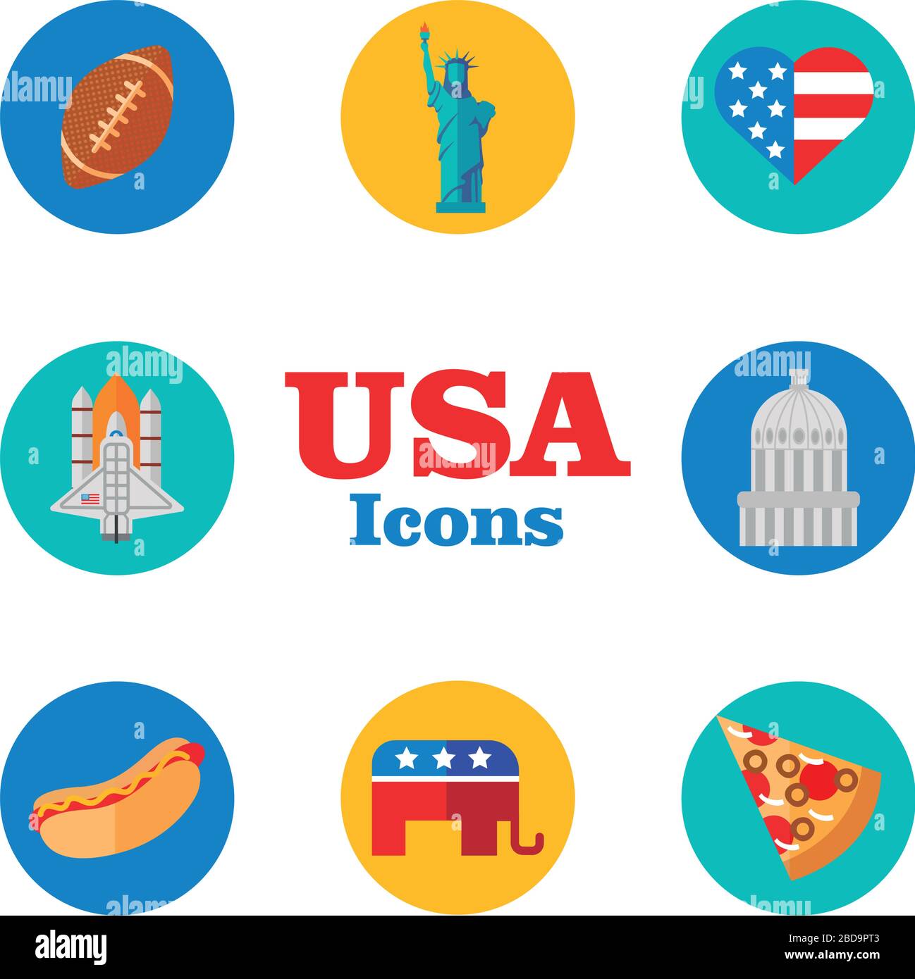 American flags bundle Stock Vector Images - Alamy