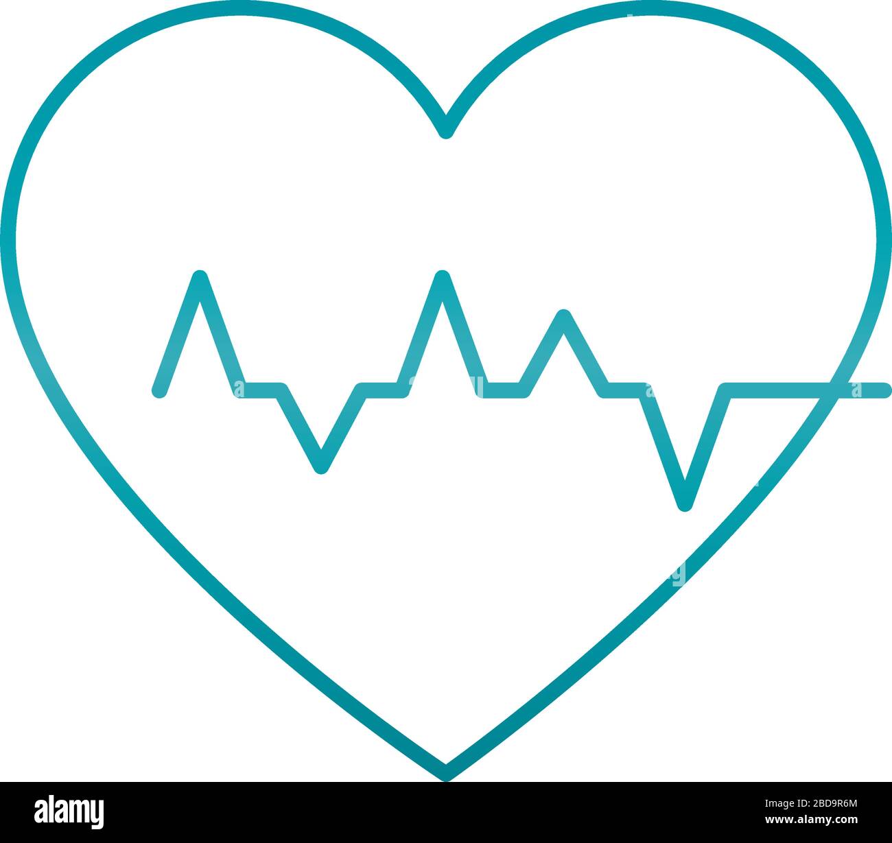 cardio heart icon over white background, gradient style, vector ...