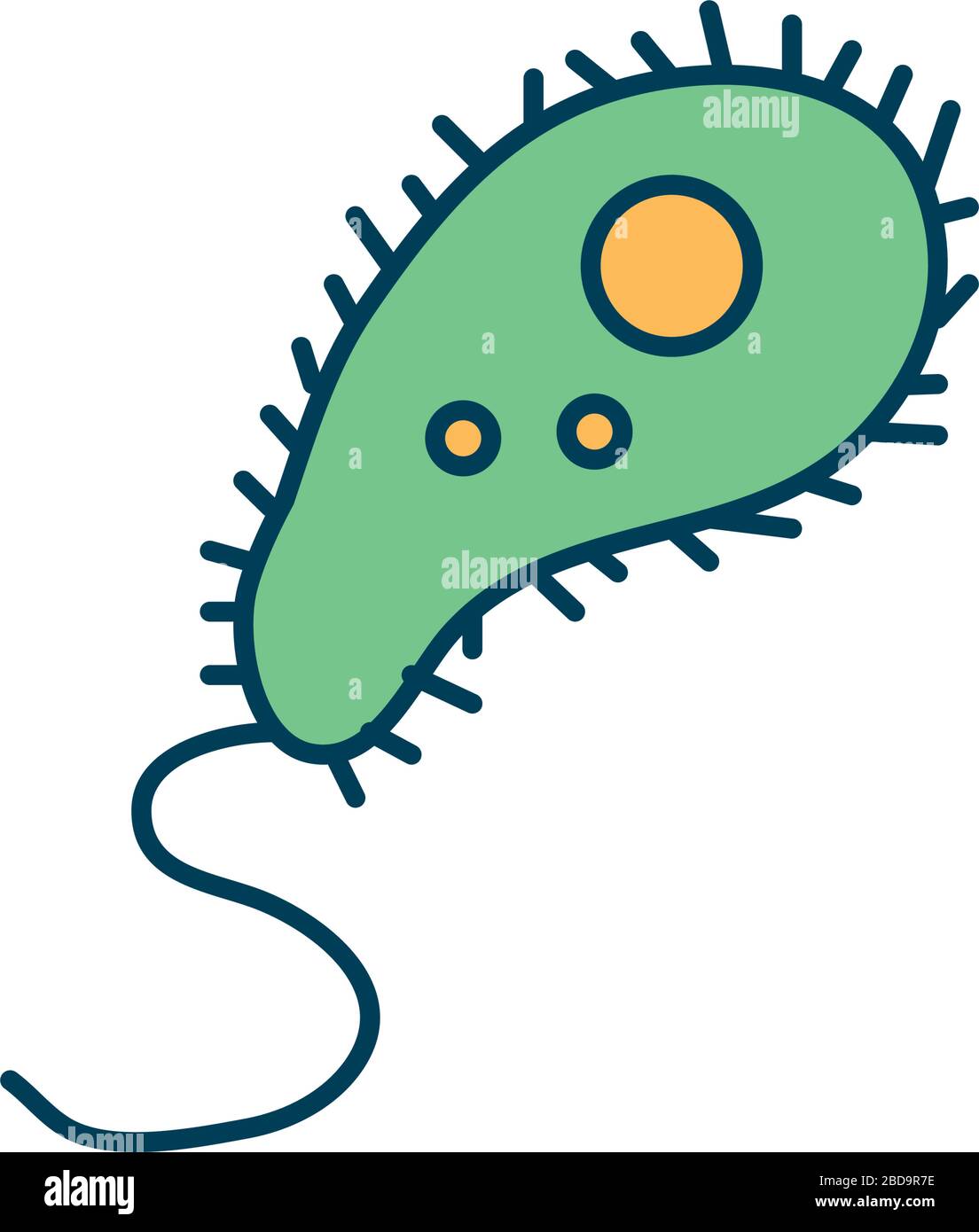 science cell icon over white background, line and fill style, vector ...