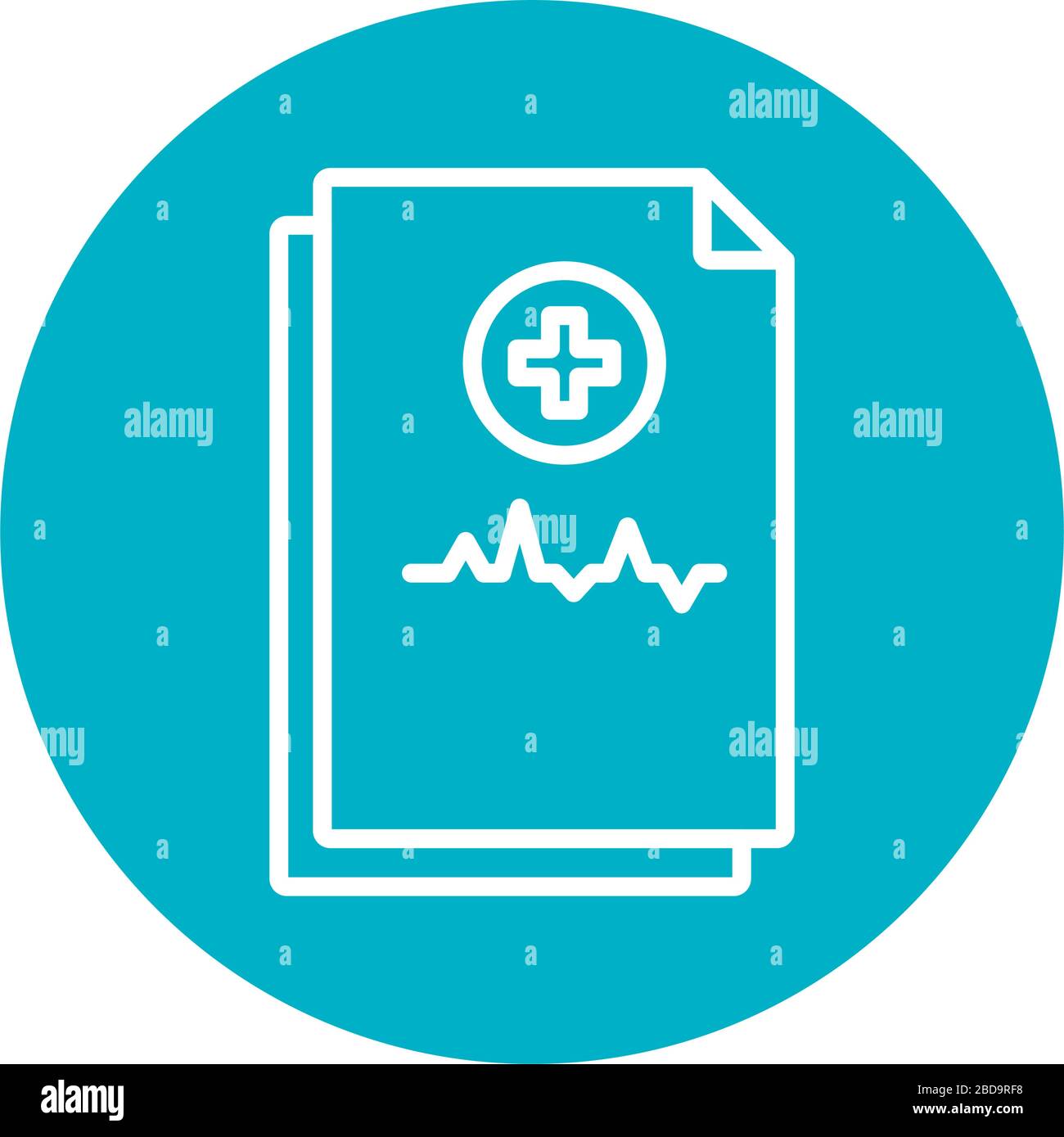 medical reports icon over white background, block style, vector ...