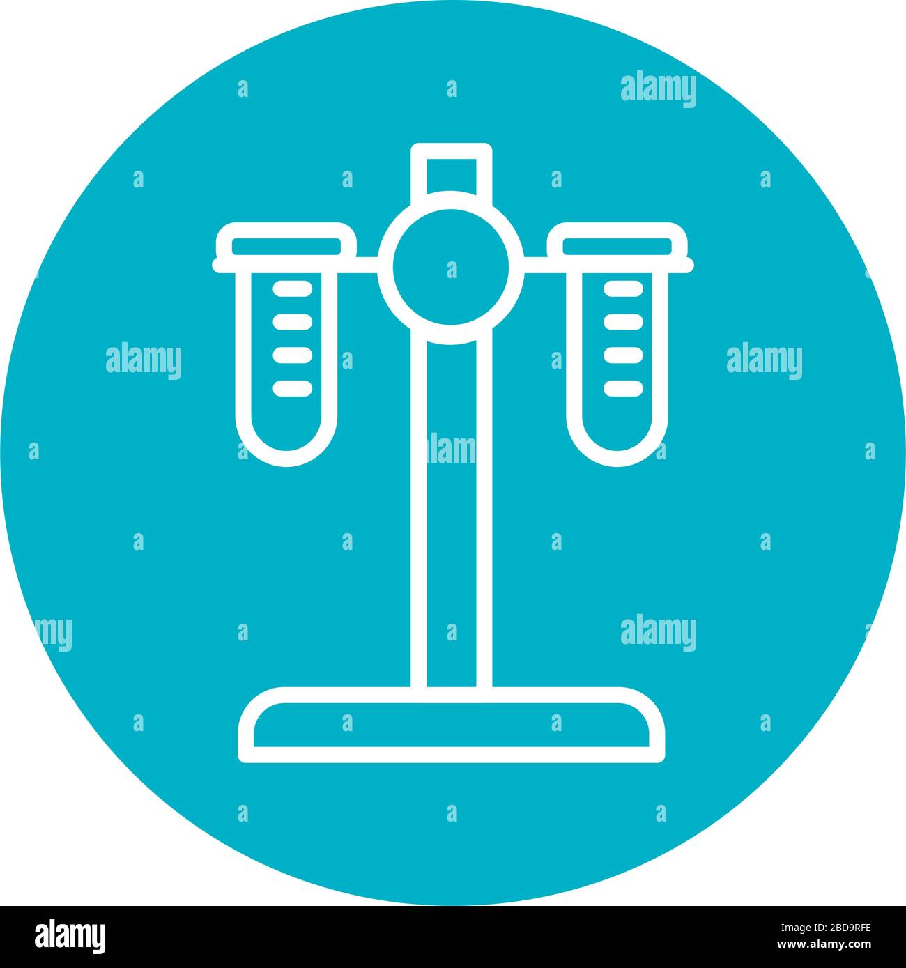stand with test tubes icon over white background, block style, vector ...