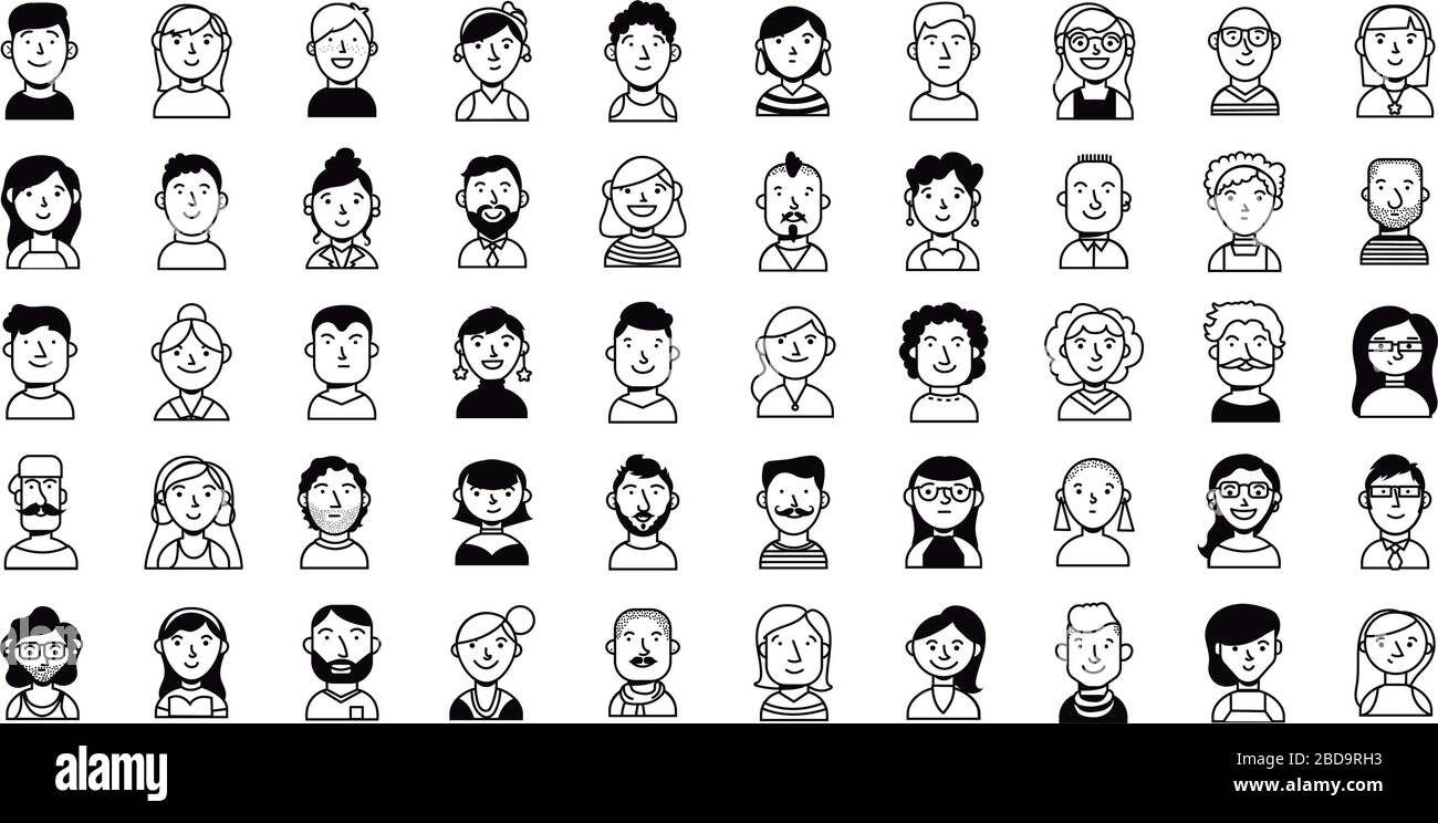 bundle of people group characters Stock Vector Image & Art - Alamy