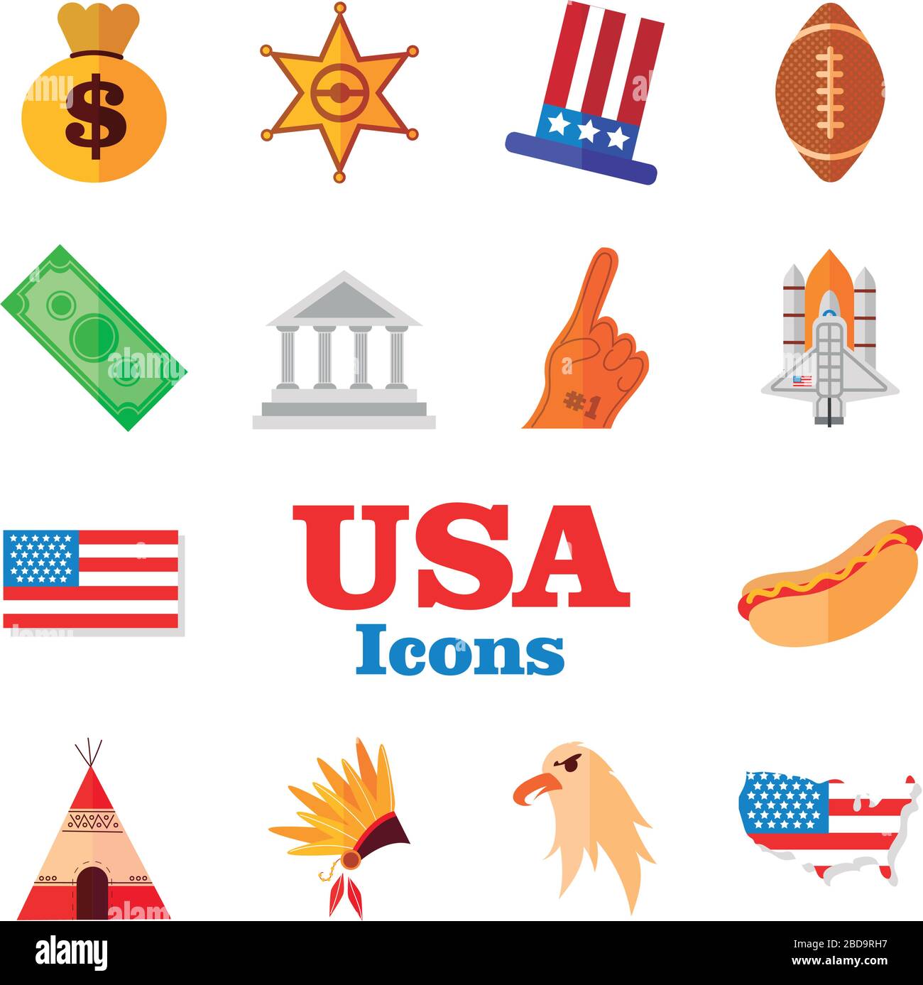 American flags bundle Stock Vector Images - Alamy