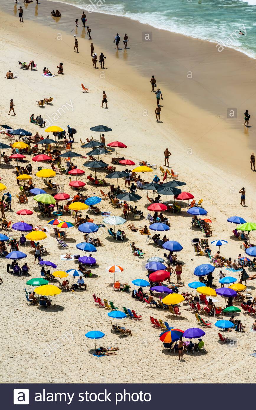 Sunbathers Copacabana Beach Stock Photos & Sunbathers Copacabana Beach ...