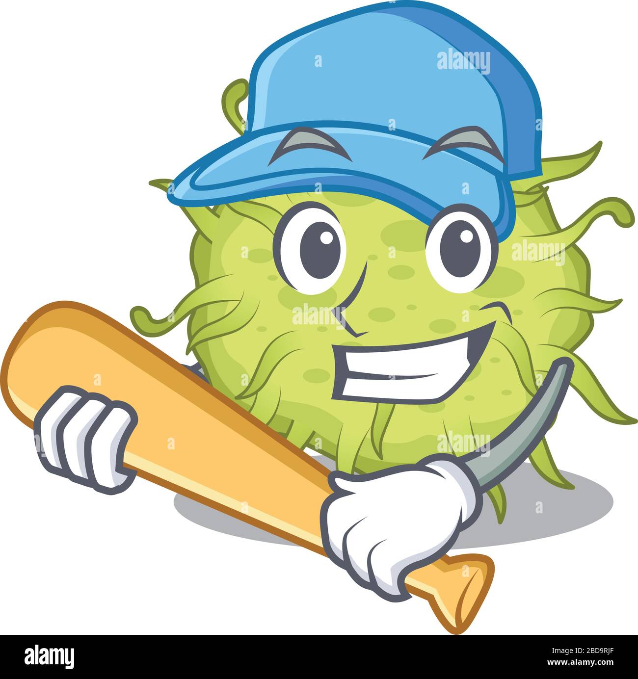 Picture of bacteria coccus cartoon character playing baseball Stock ...