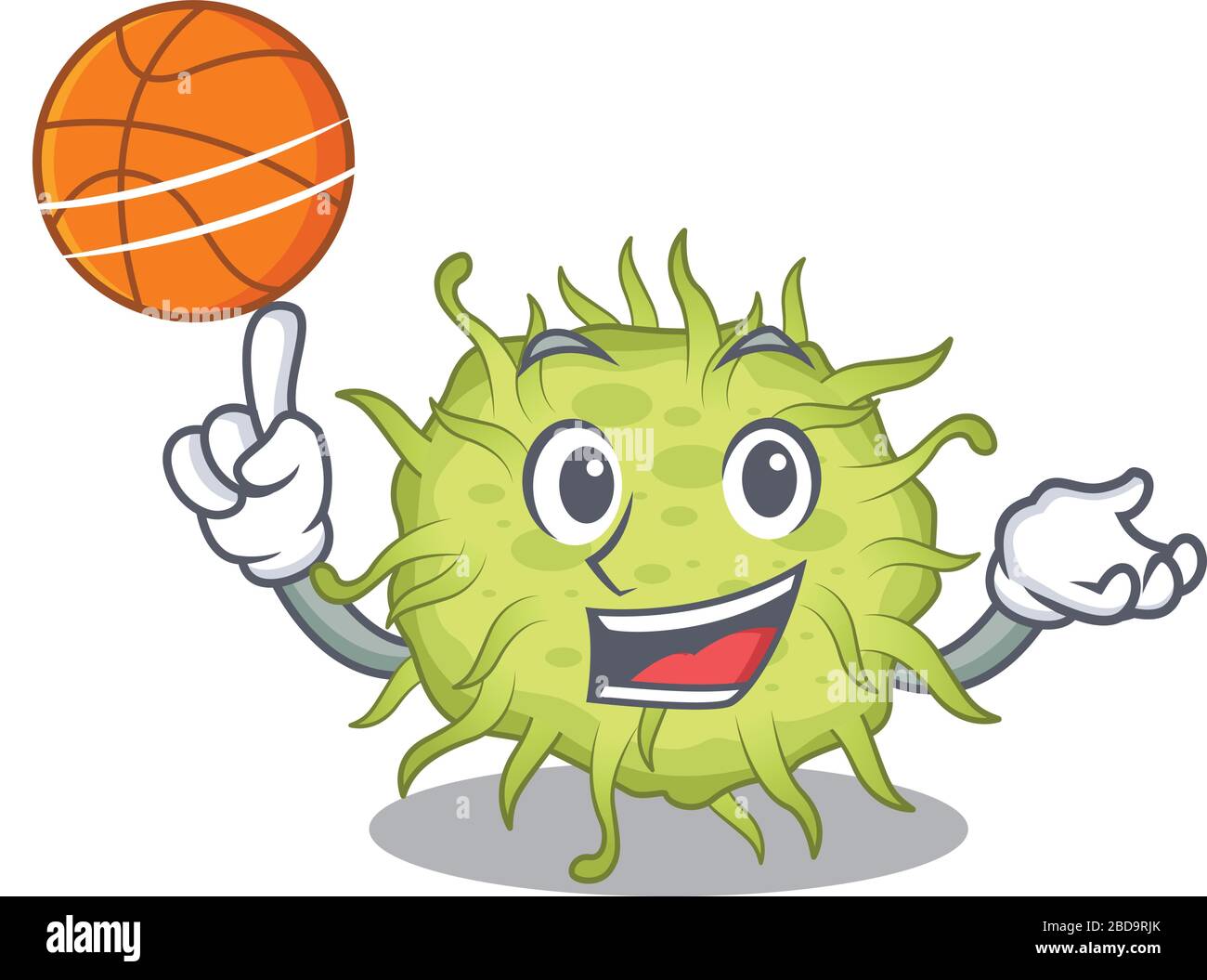 Gorgeous bacteria coccus mascot design style with basketball Stock ...