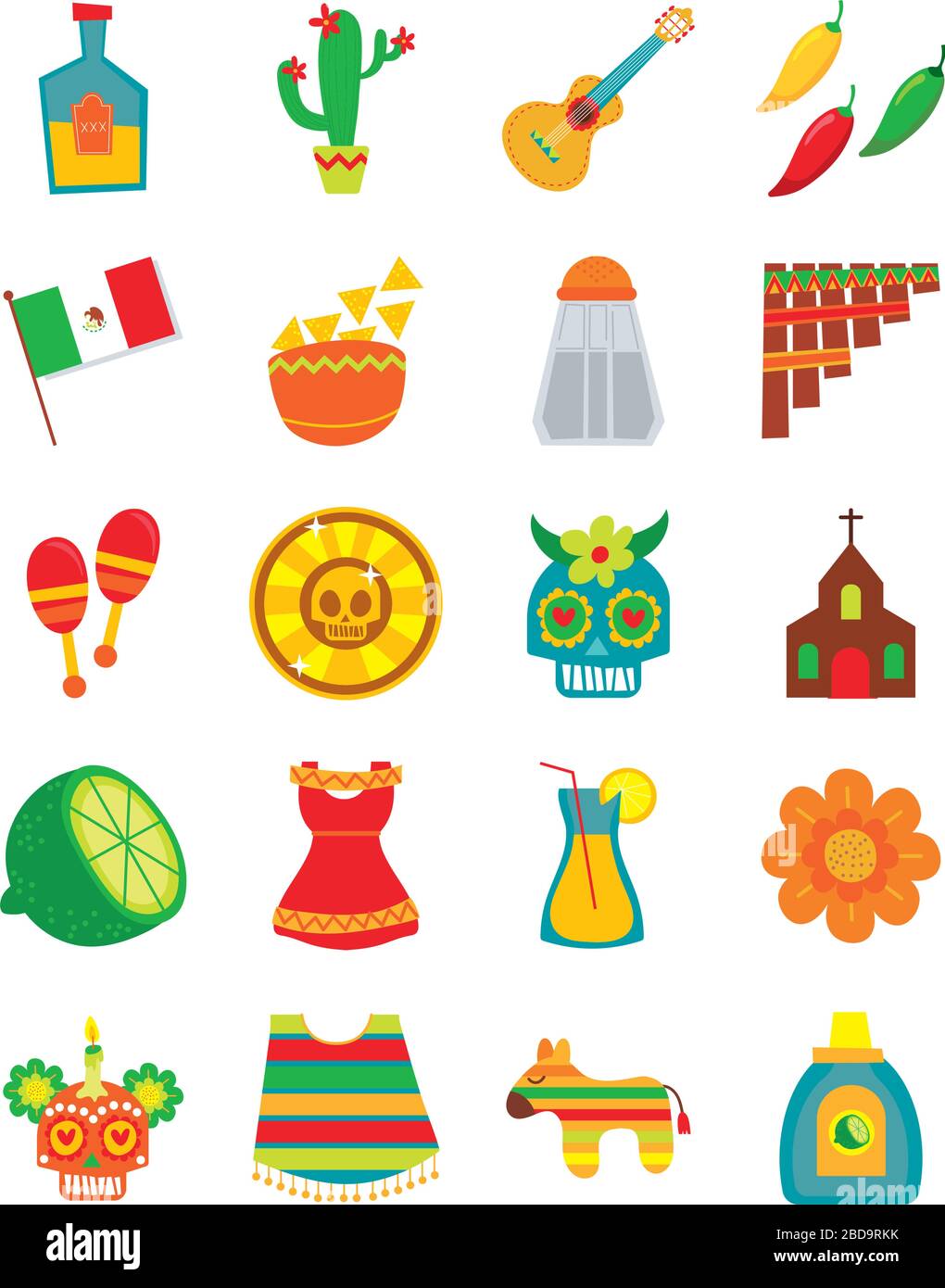 bundle of mexican culture set icons Stock Vector Image & Art - Alamy