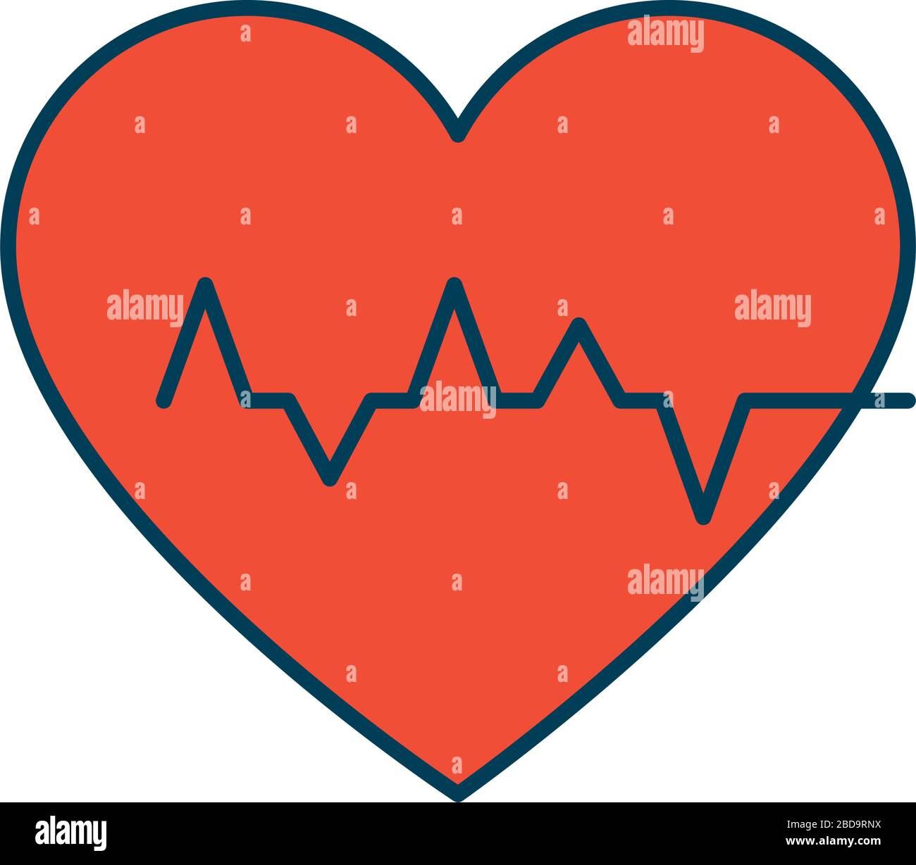 cardio heart icon over white background, line and fill style, vector ...