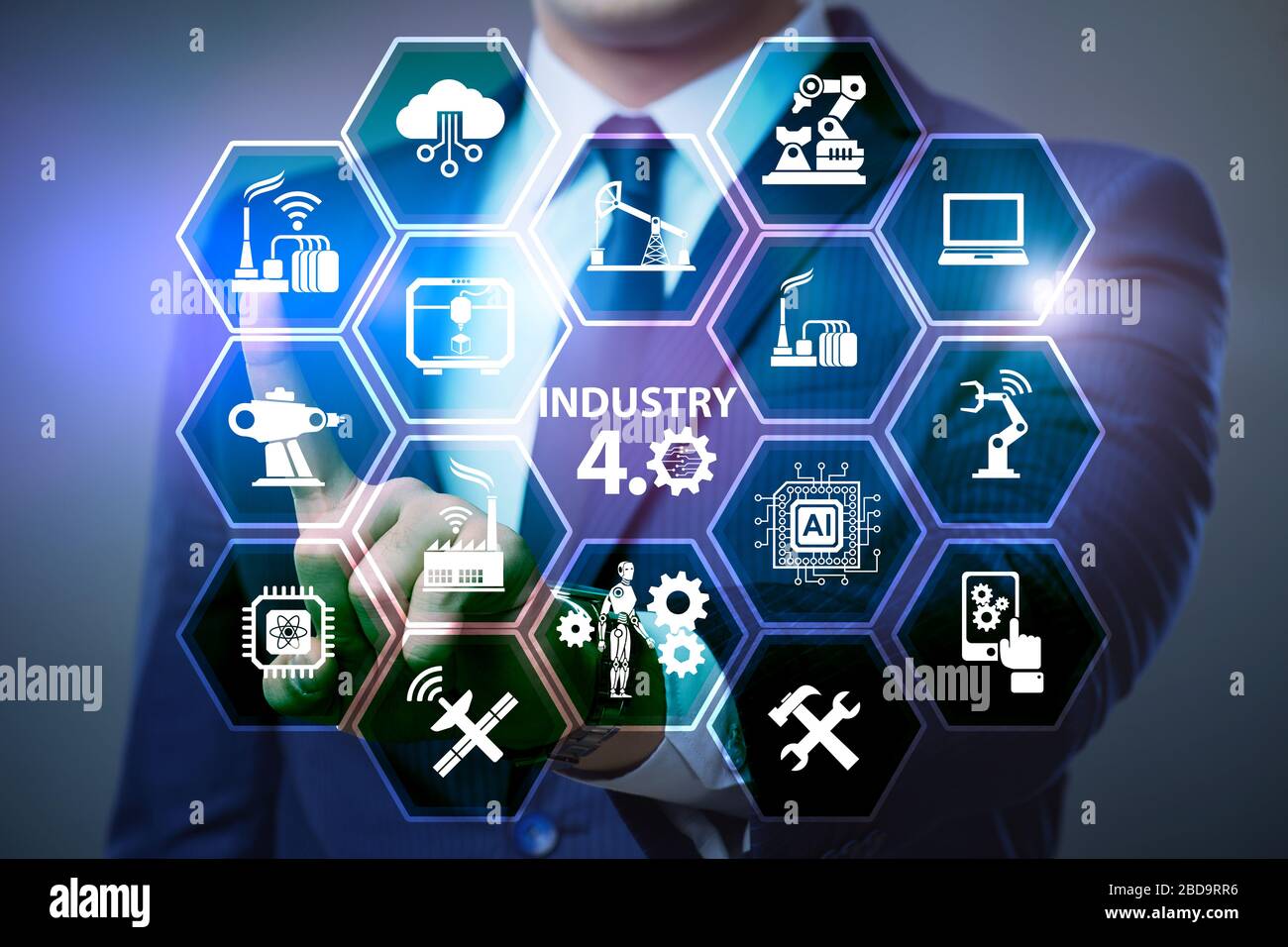 The modern industry 4.0 technical automation concept Stock Photo - Alamy