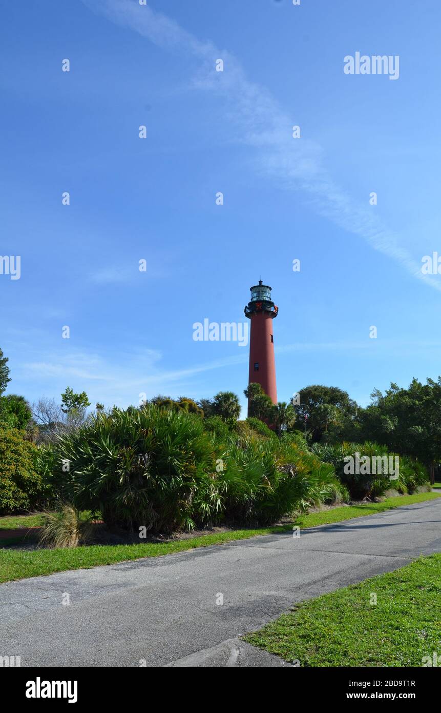 Tall red lighthouse path hi-res stock photography and images - Alamy