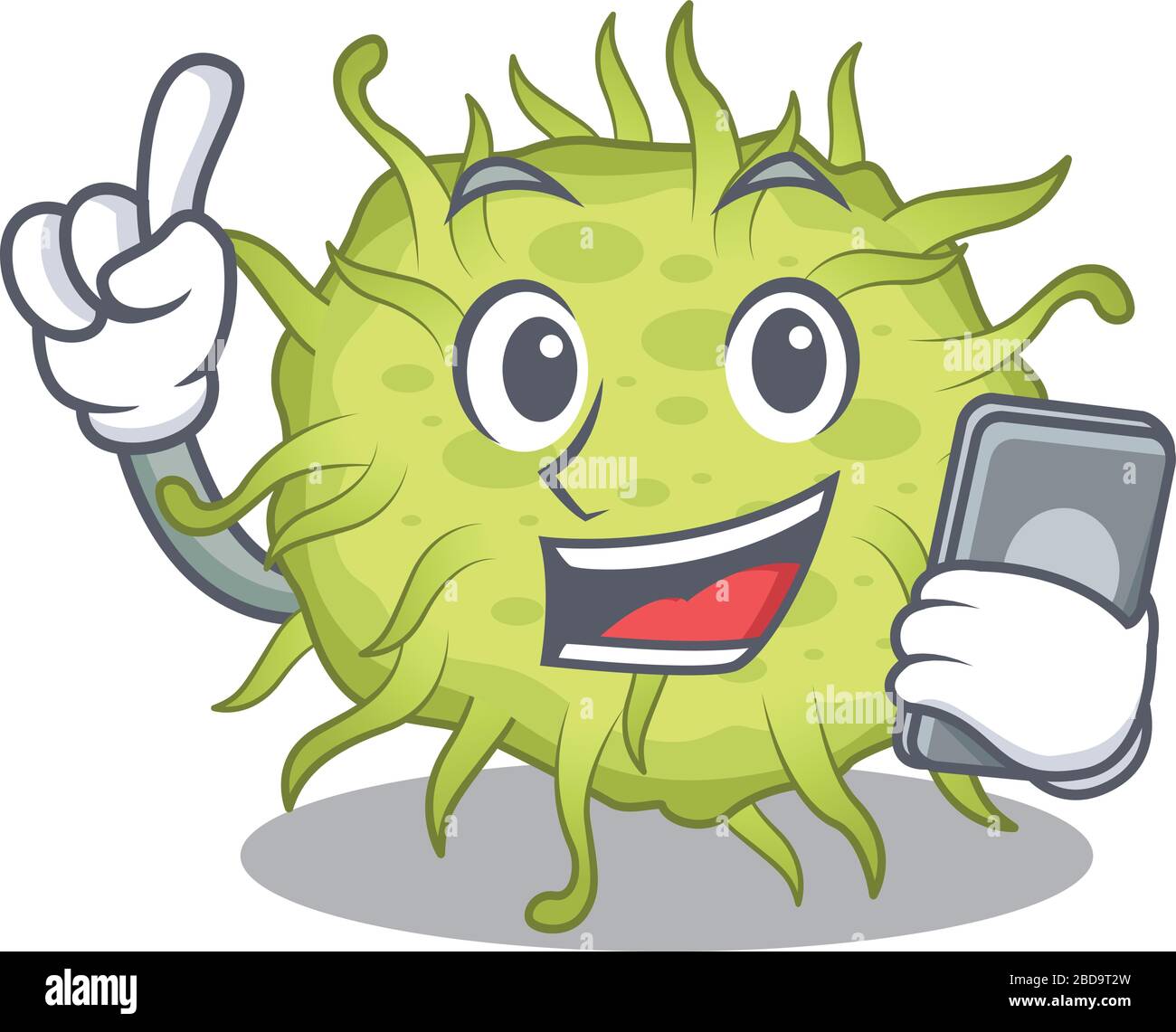 bacteria coccus cartoon character speaking on phone Stock Vector Image ...