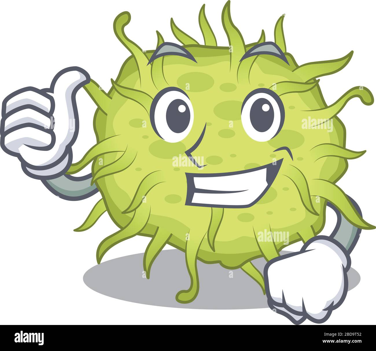 bacteria coccus cartoon character design making OK gesture Stock Vector ...