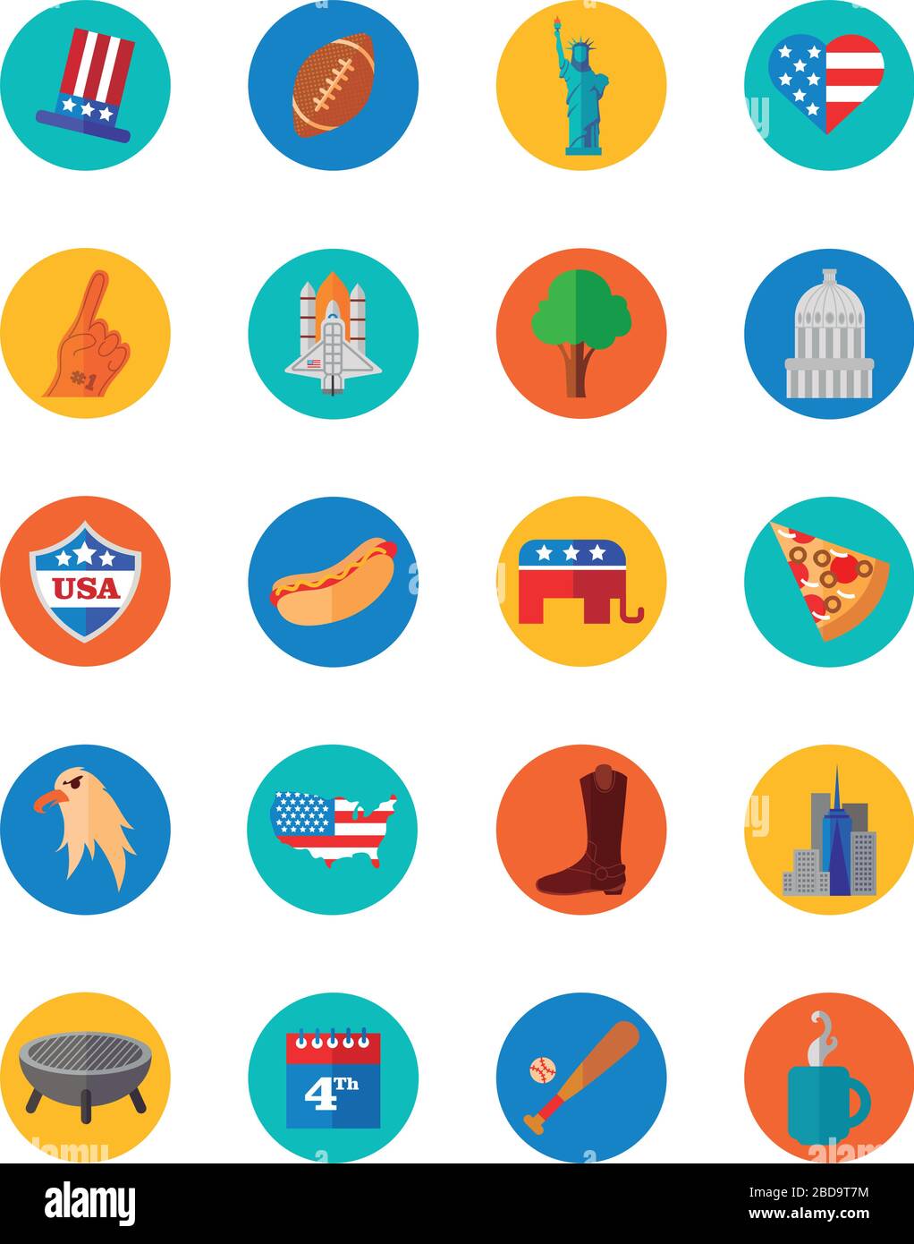 American flags bundle Stock Vector Images - Alamy