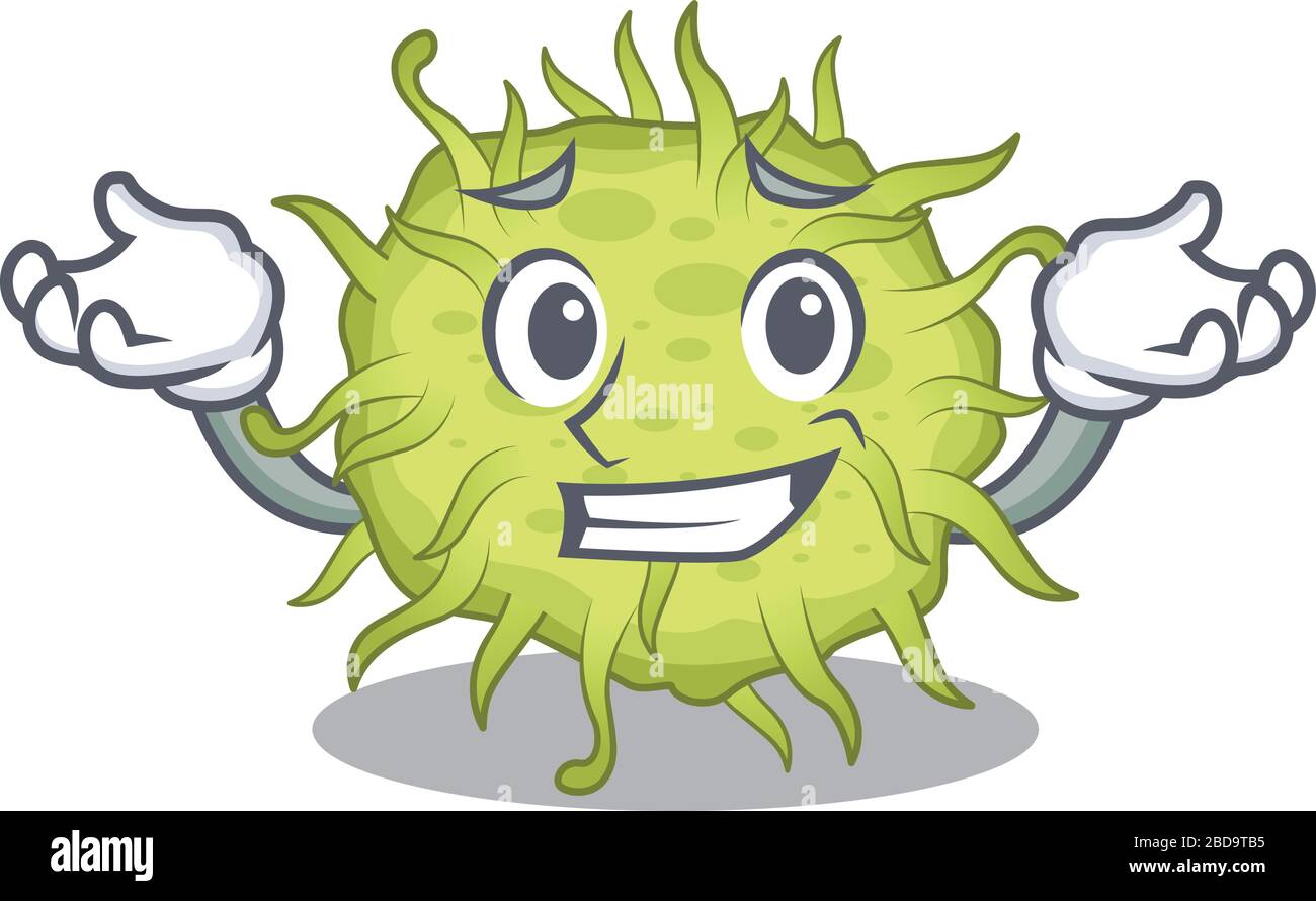 A picture of grinning bacteria coccus cartoon design concept Stock ...