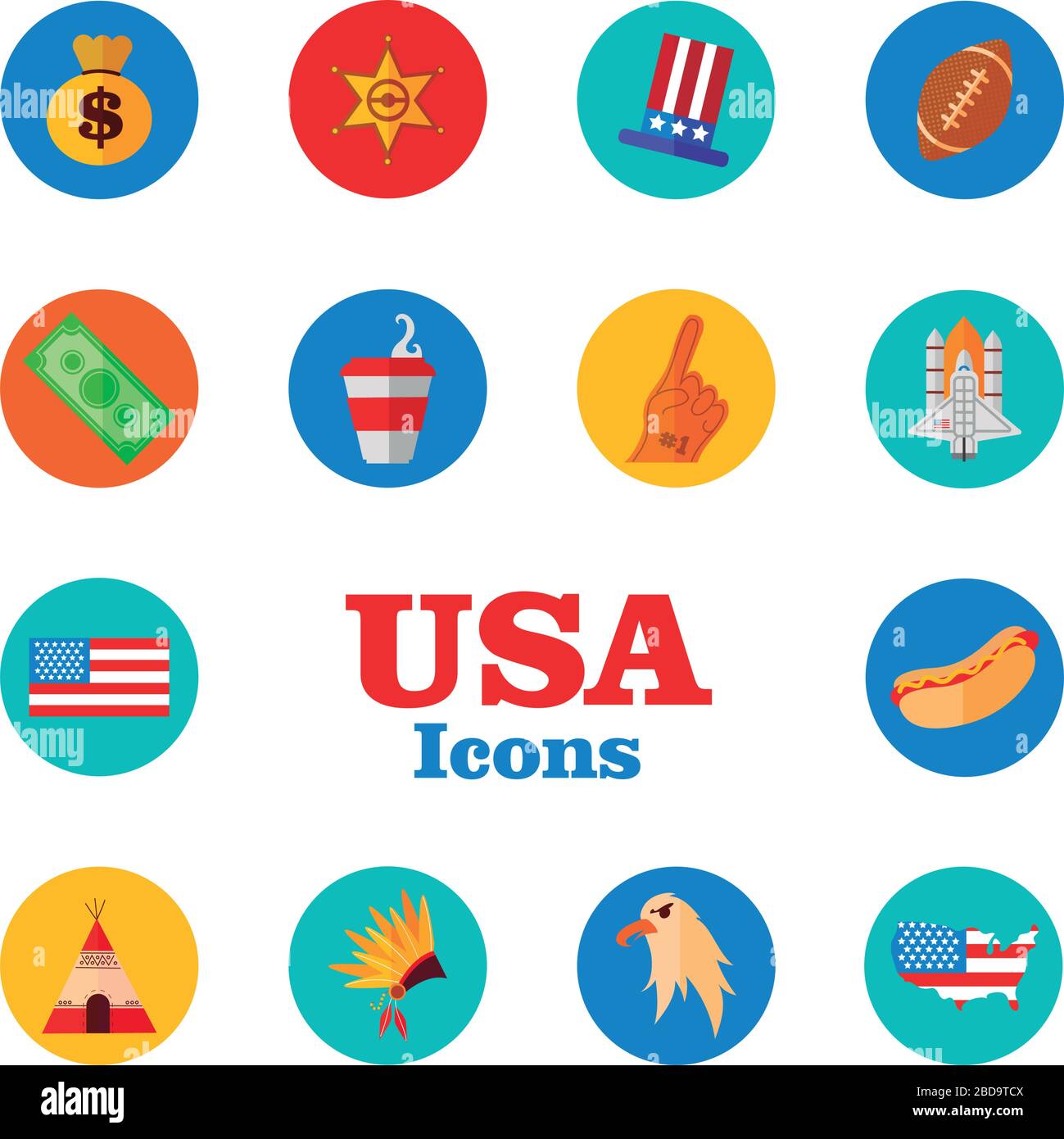 American flags bundle Stock Vector Images - Alamy