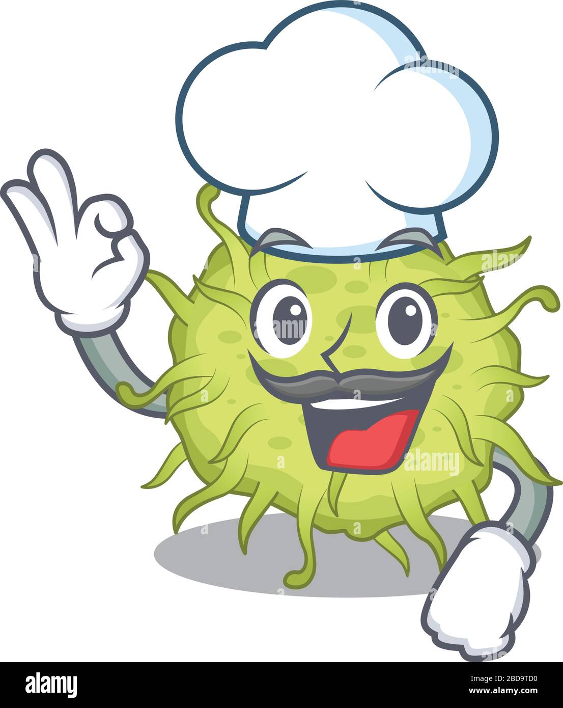 bacteria coccus chef cartoon design style wearing white hat Stock ...